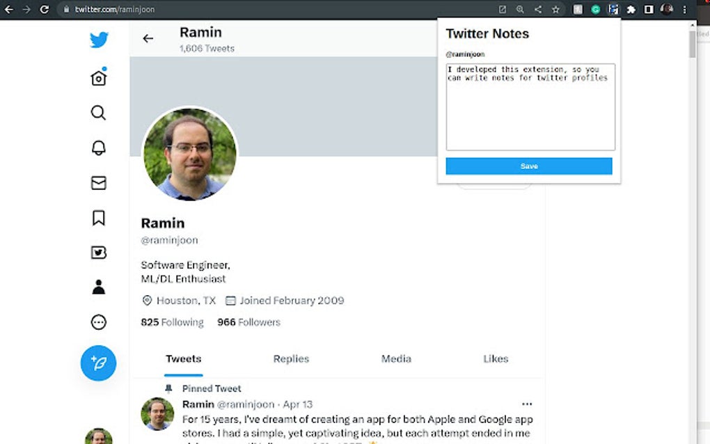 Twitter Notes pour Google Chrome - Extension Télécharger