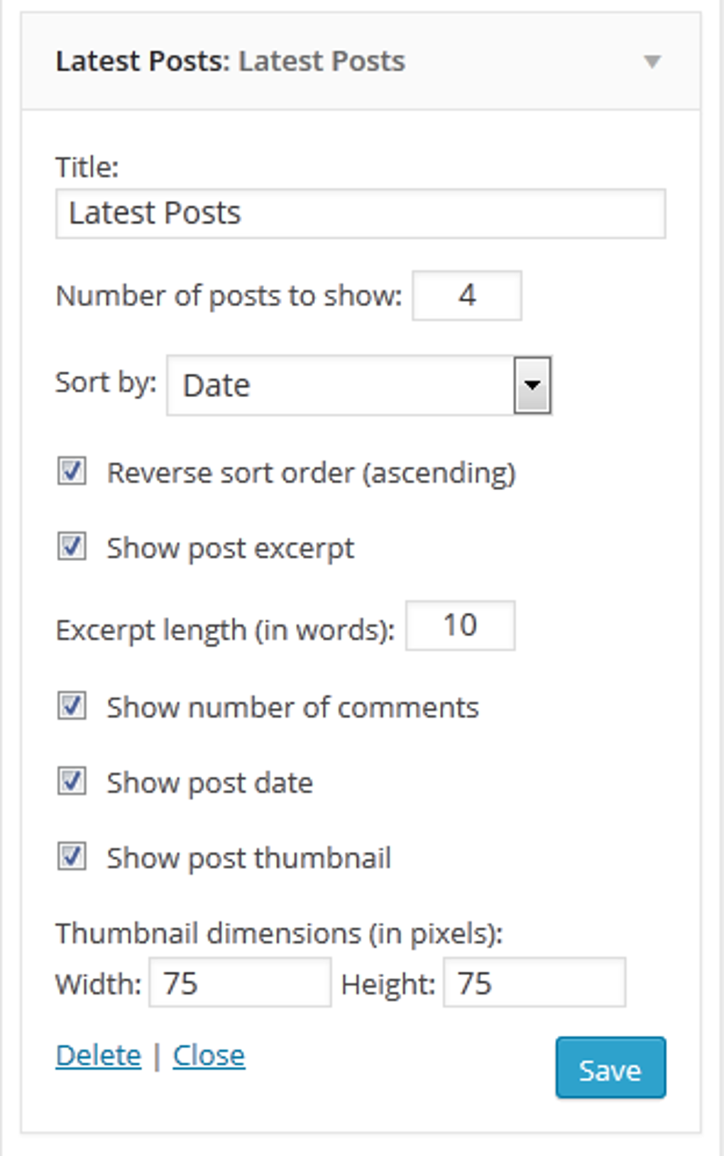 Latest Posts Widget for WordPress - Download