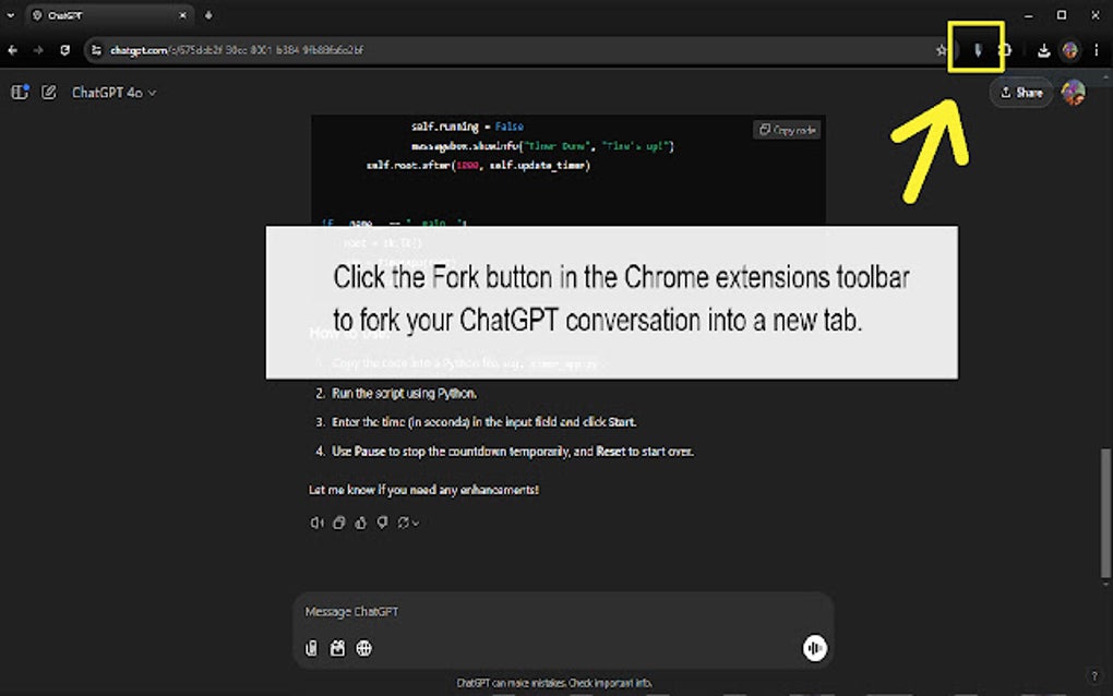 Fork ChatGPT pour Google Chrome - Extension Télécharger