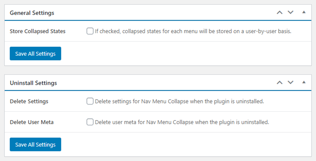 WordPress 용 Nav Menu Collapse - 다운로드
