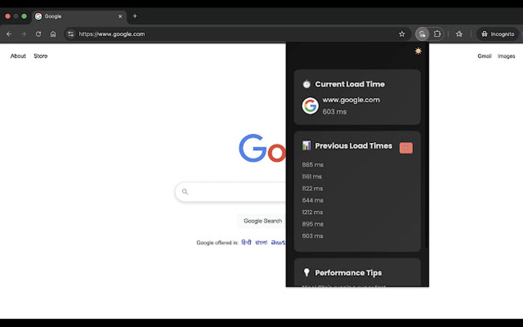 Website Load Time Checker สำหรับ Google Chrome - ส่วนขยาย ดาวน์โหลด
