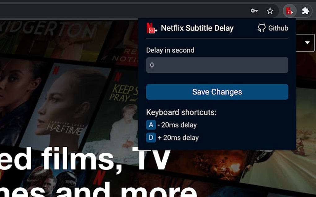 Netflix Subtitle Delay for Google Chrome - Extension Download