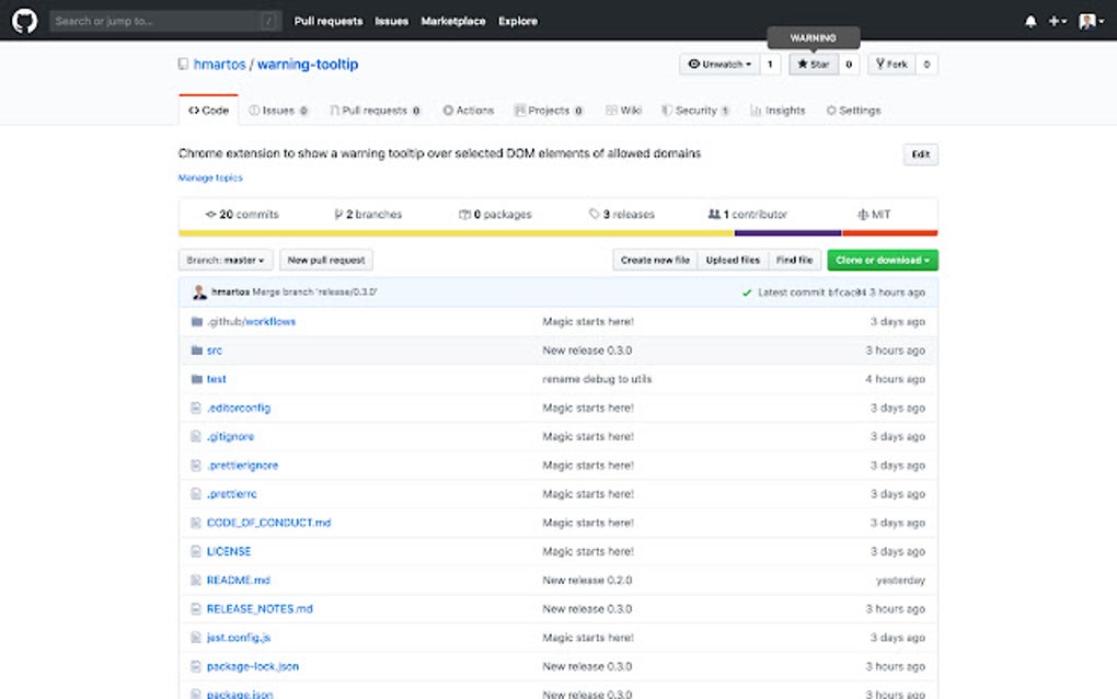 Warning Tooltip Google Chrome için - Eklenti İndir
