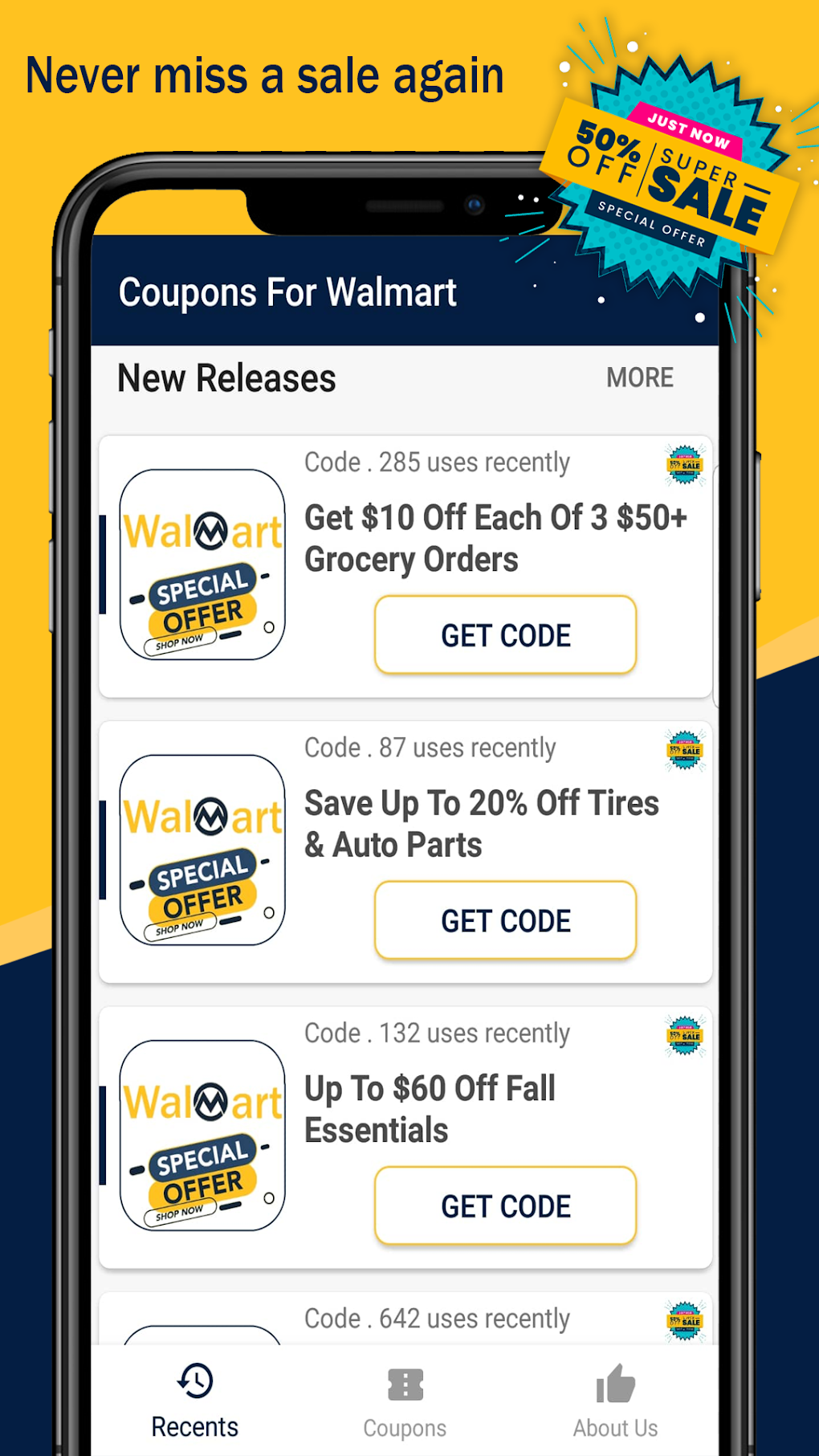 Coupons For Walmart - Hot Discount Offer 75 OFF for Android - Download