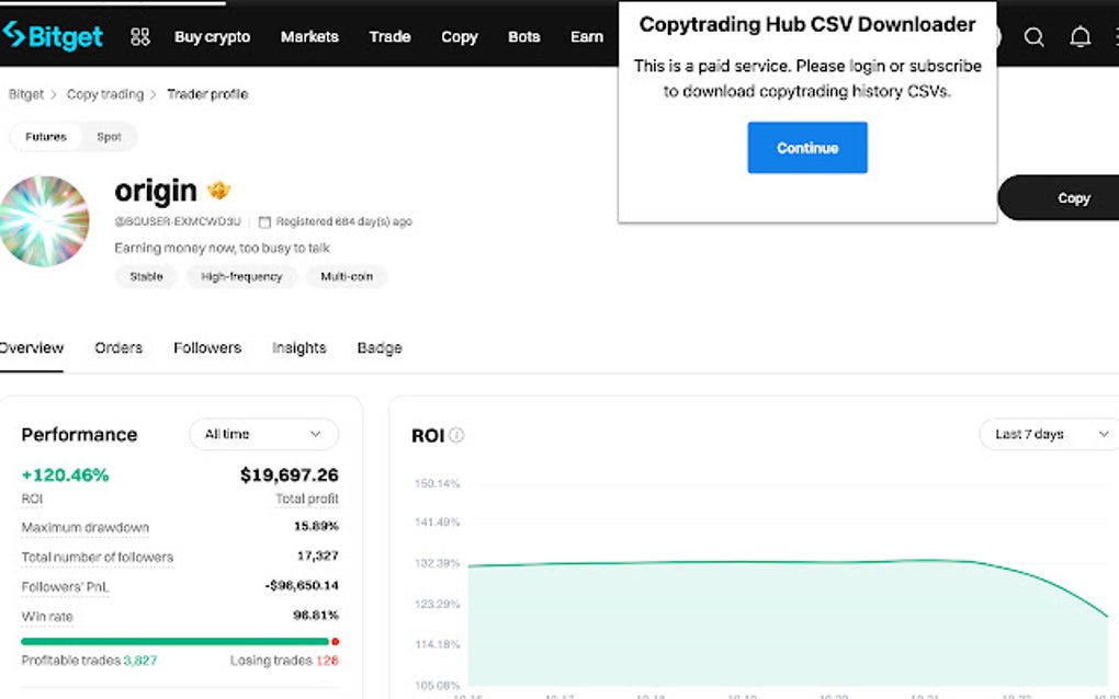 BitGet Copytrader History Downloader Google Chrome 용 - 확장 프로그램 다운로드