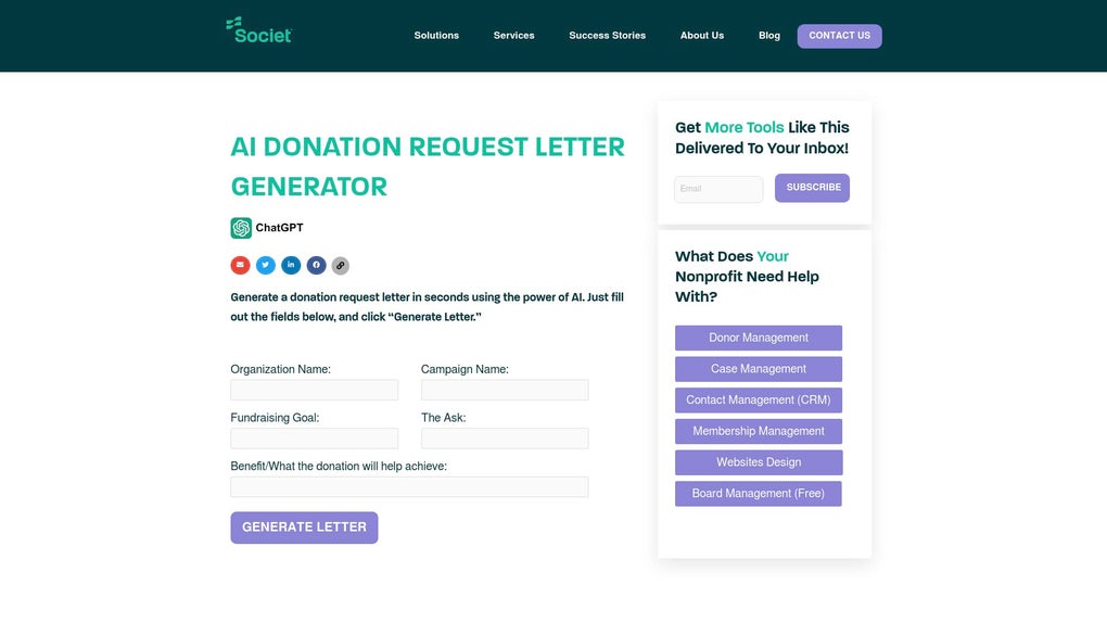 AI 비즈니스를 위한 AI Fundraising Letter Generator - 리뷰, 기능 및 사용 사례