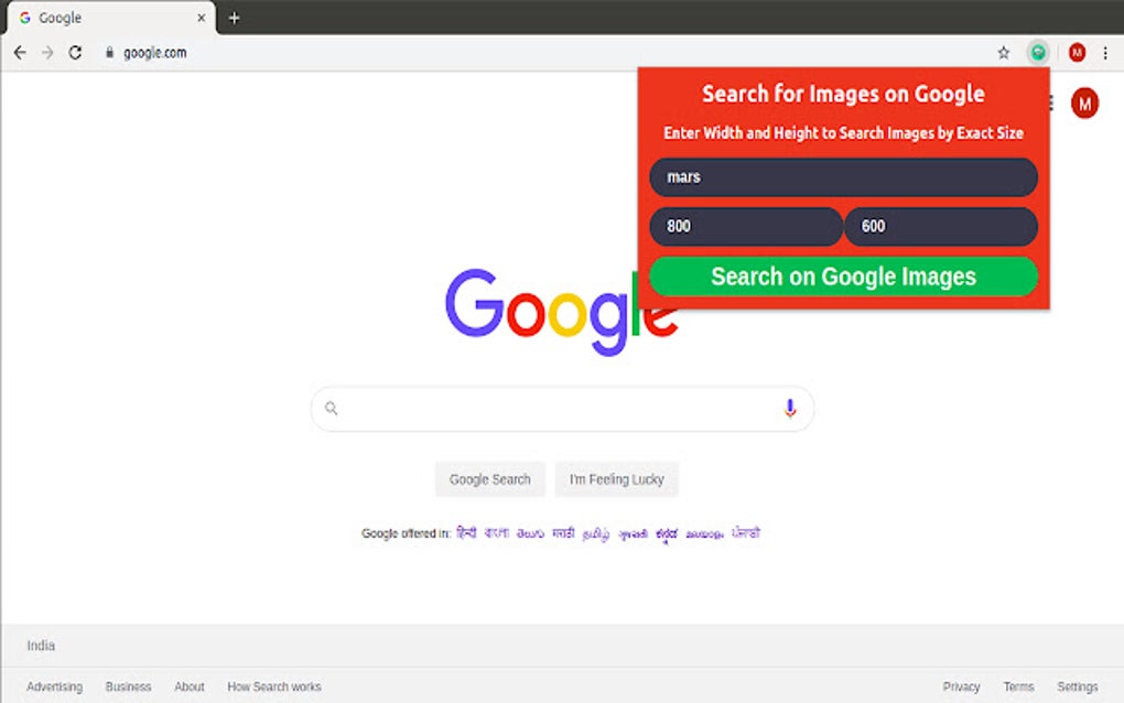 Google Search Images by Exact Size for Google Chrome - Extension Download