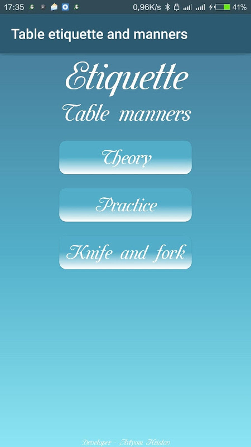 Etiquette and table manners (For sale) APK for Android - Download