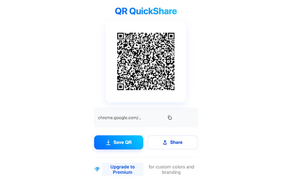 QR QuickShare Google Chrome 용 - 확장 프로그램 다운로드