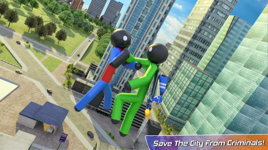 Flying Hero Stickman Criminal City APK pour Android - Télécharger