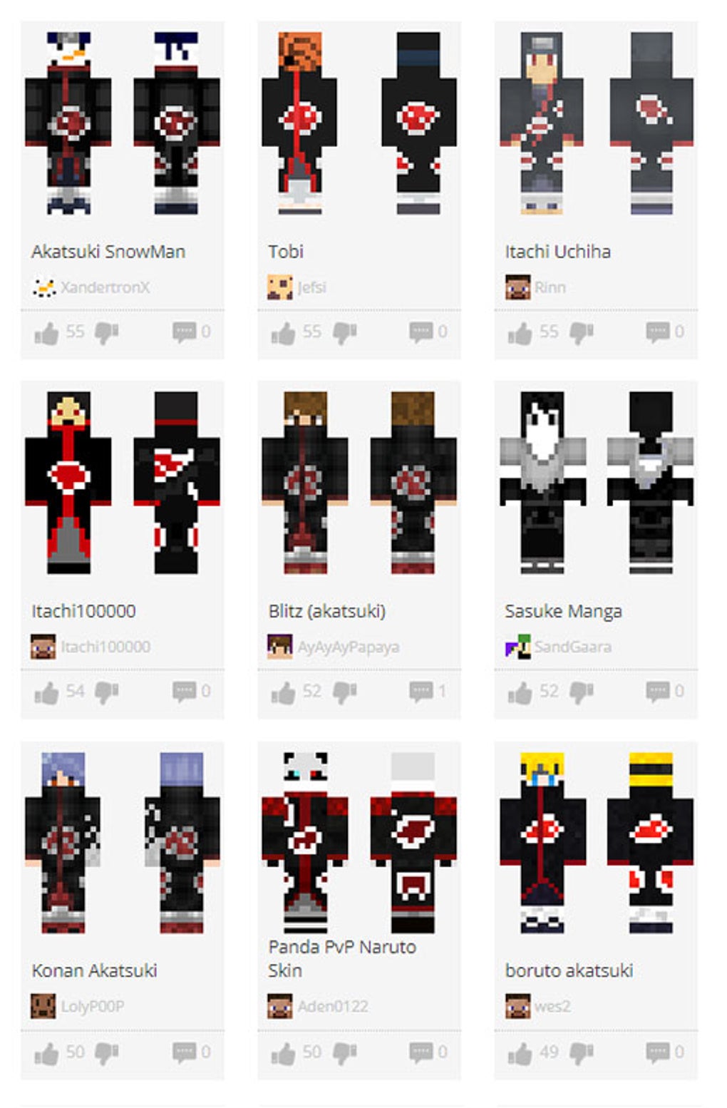 Akatsuki Skins For Minecraft para Android - Download