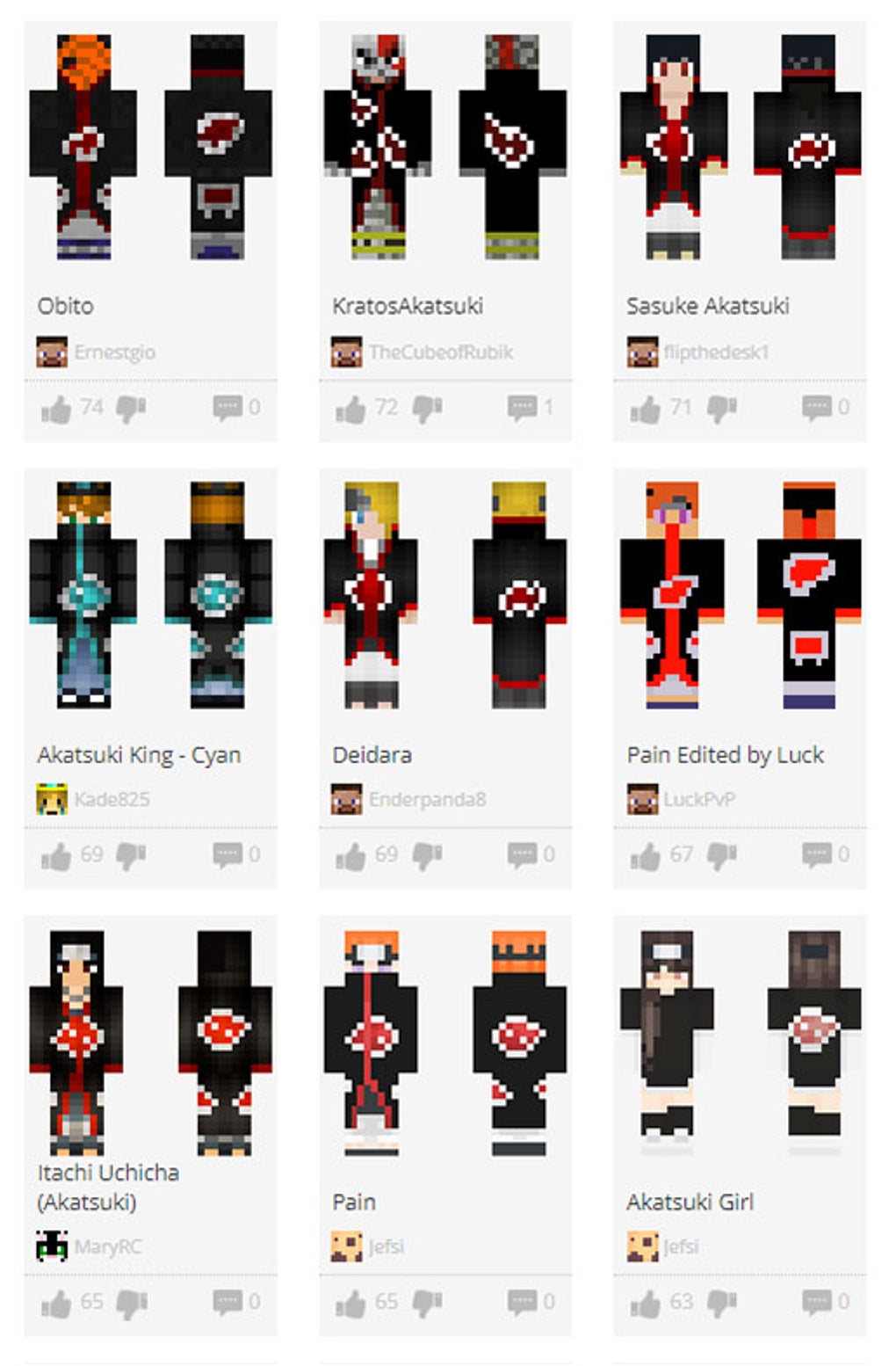 Akatsuki Skins For Minecraft for Android - Download