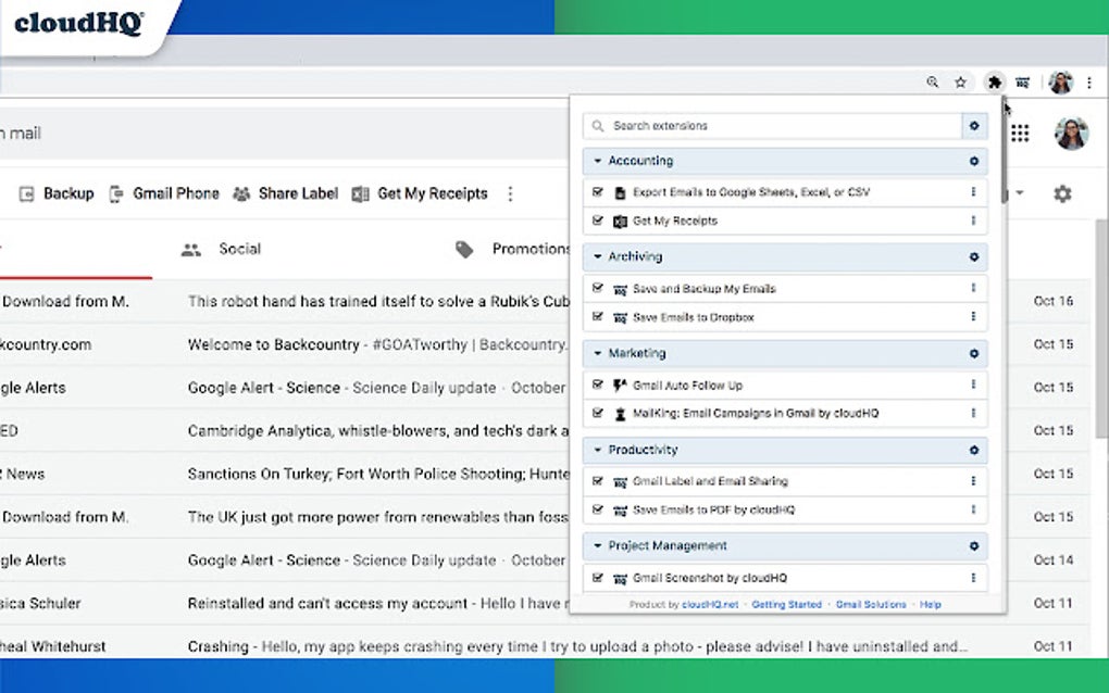 Chrome Extension Manager by cloudHQ for Google Chrome - Extension Download