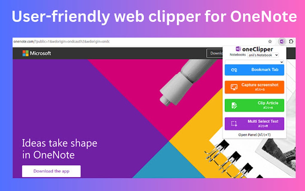 oneClipper - v3 web clipper for oneNote for Google Chrome - Extension Download