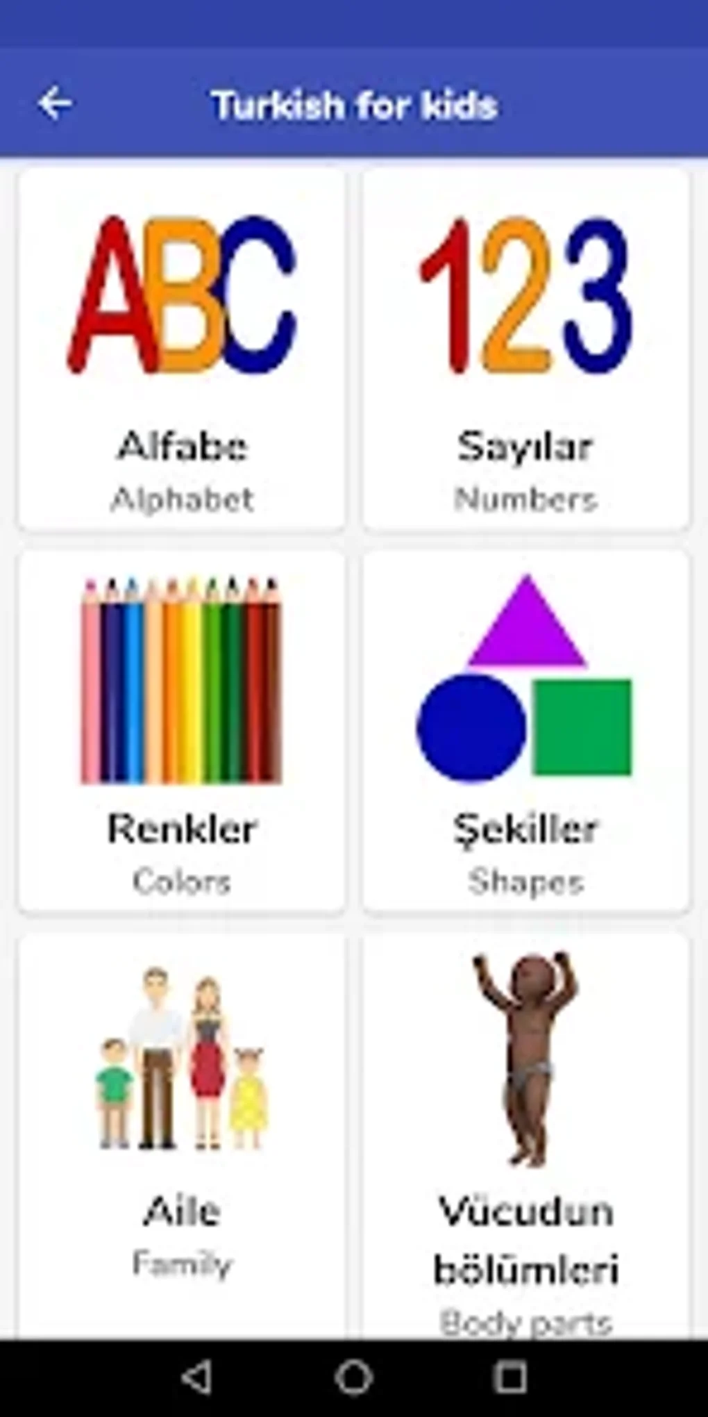 Turkish For Kids pour Android - Télécharger