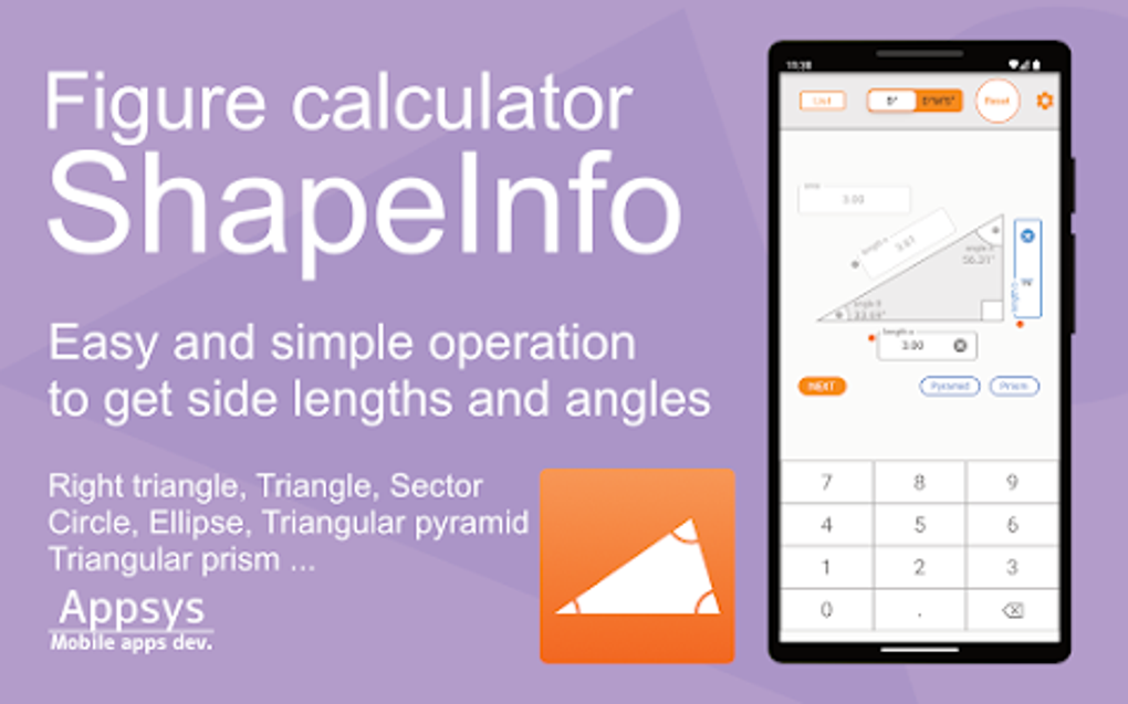 Figure calculator ShapeInfo for Android - Download