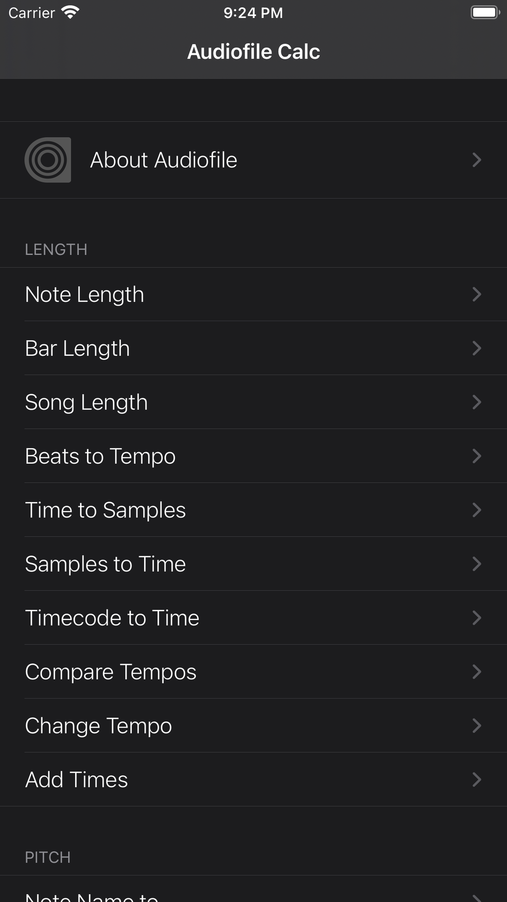 Audiofile Calc for iPhone - Download