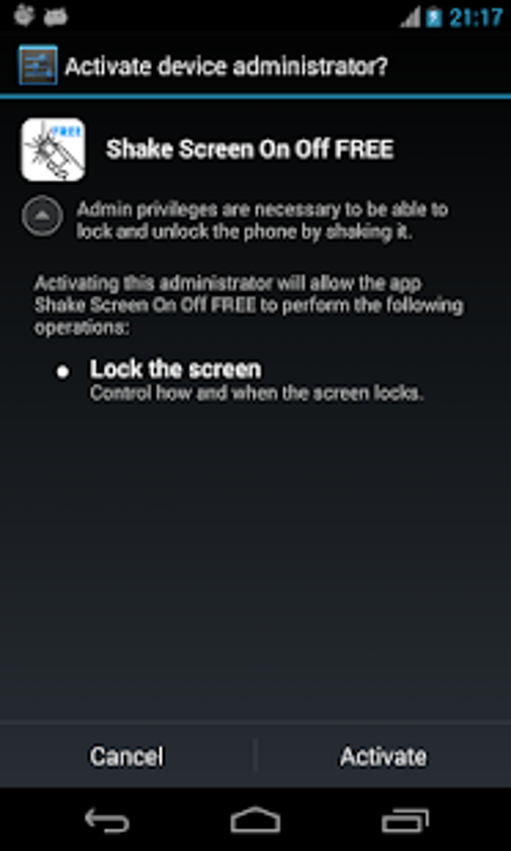 Shake Screen On Off FREE APK for Android - Download