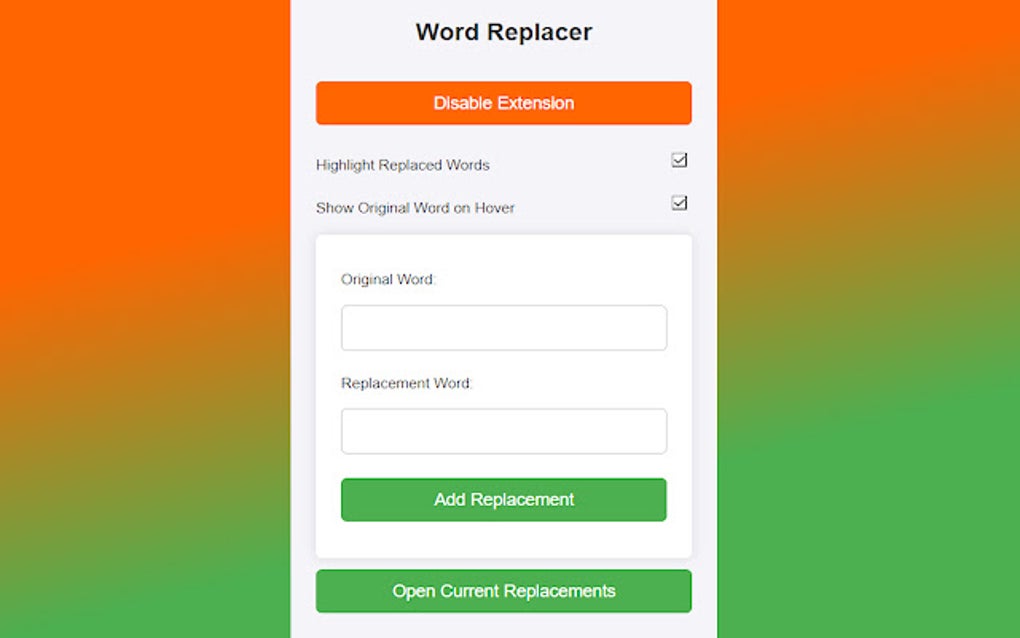 Word Replacer for Google Chrome - Extension Download