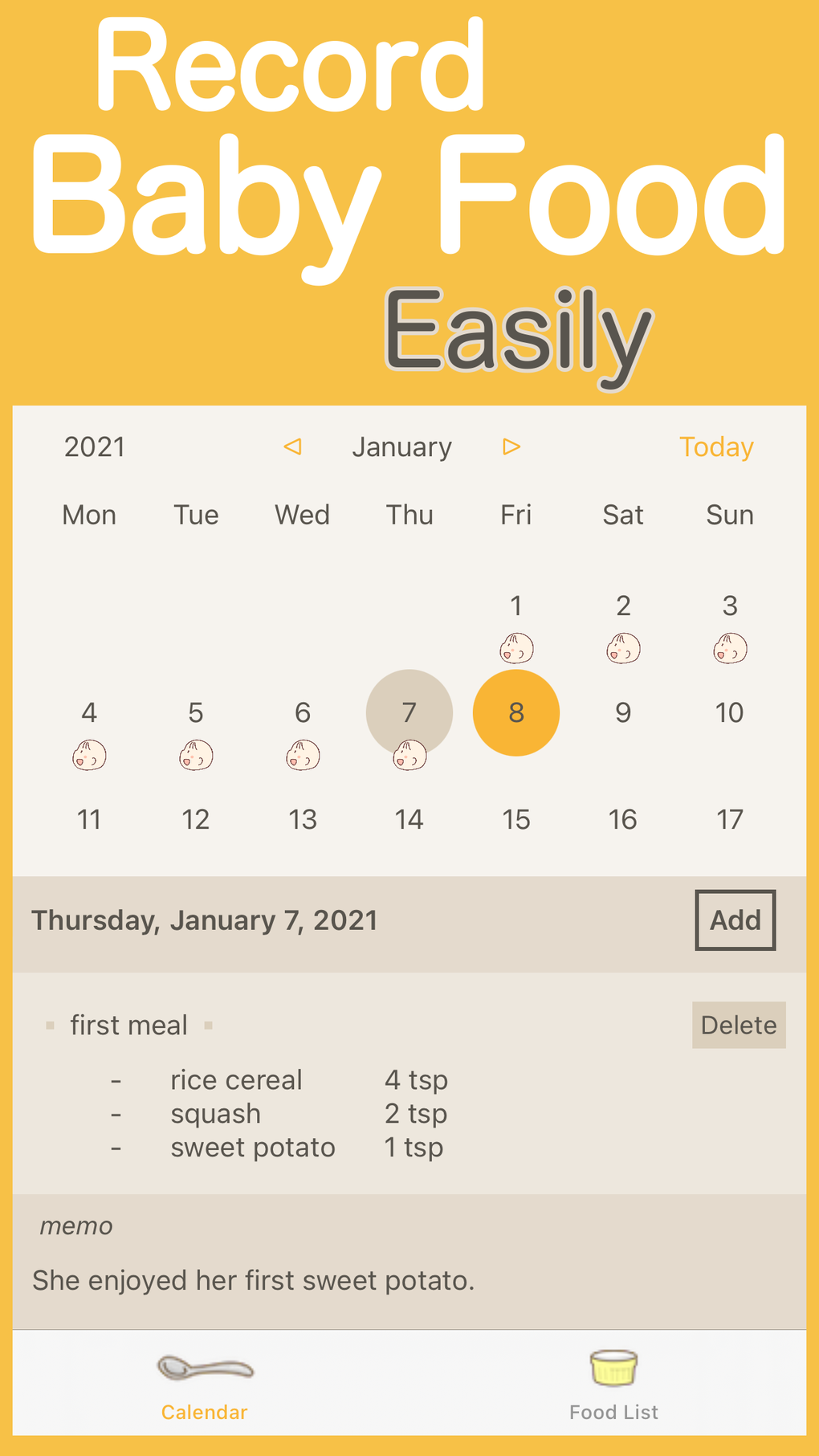 BabyFoodDiary for iPhone - Download