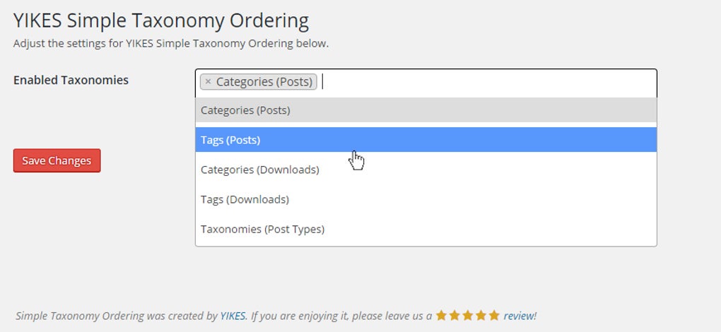 Simple Taxonomy Ordering para WordPress - Descargar