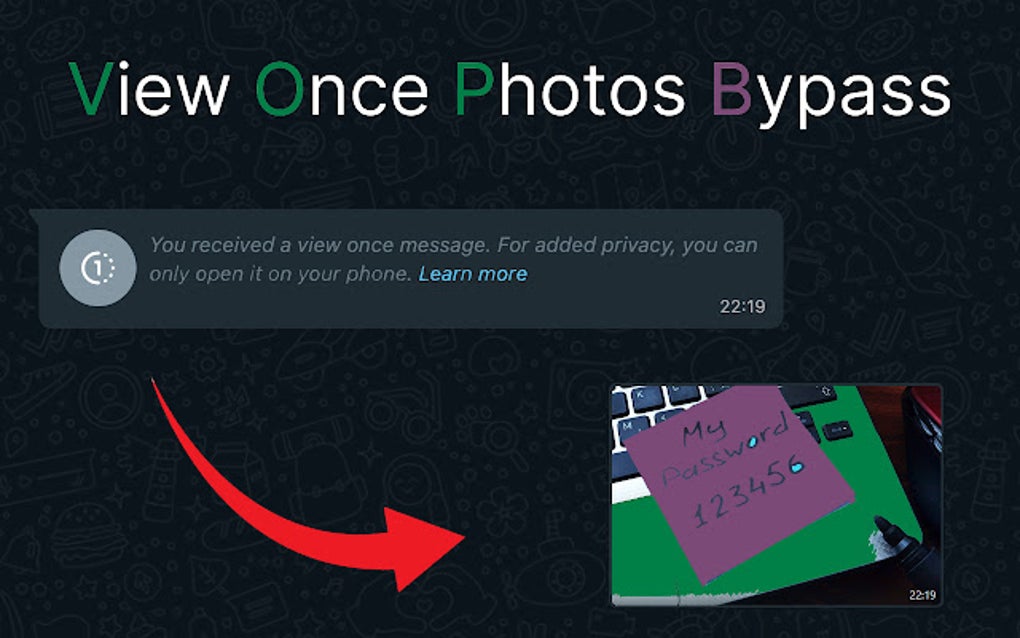 View Once Photos Bypass for Whatsapp Web Google Chrome 용 - 확장 프로그램 다운로드