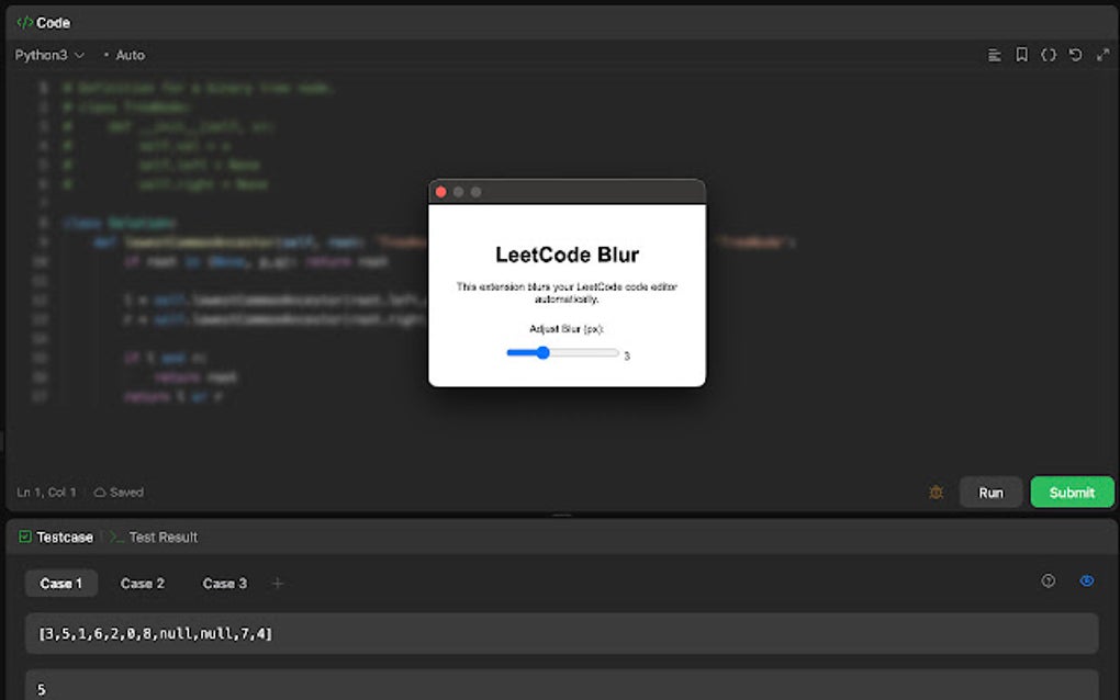 LeetCode Blur สำหรับ Google Chrome - ส่วนขยาย ดาวน์โหลด