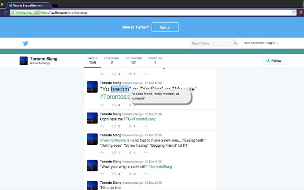 SlangLang Google Chrome için - Eklenti İndir