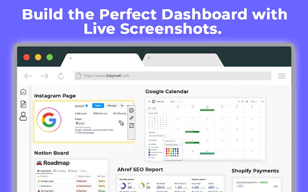 SnipOwl: Create live dashboards using screenshots для Google Chrome ... SnipOwl: Create live dashboards using screenshots для Google Chrome ...