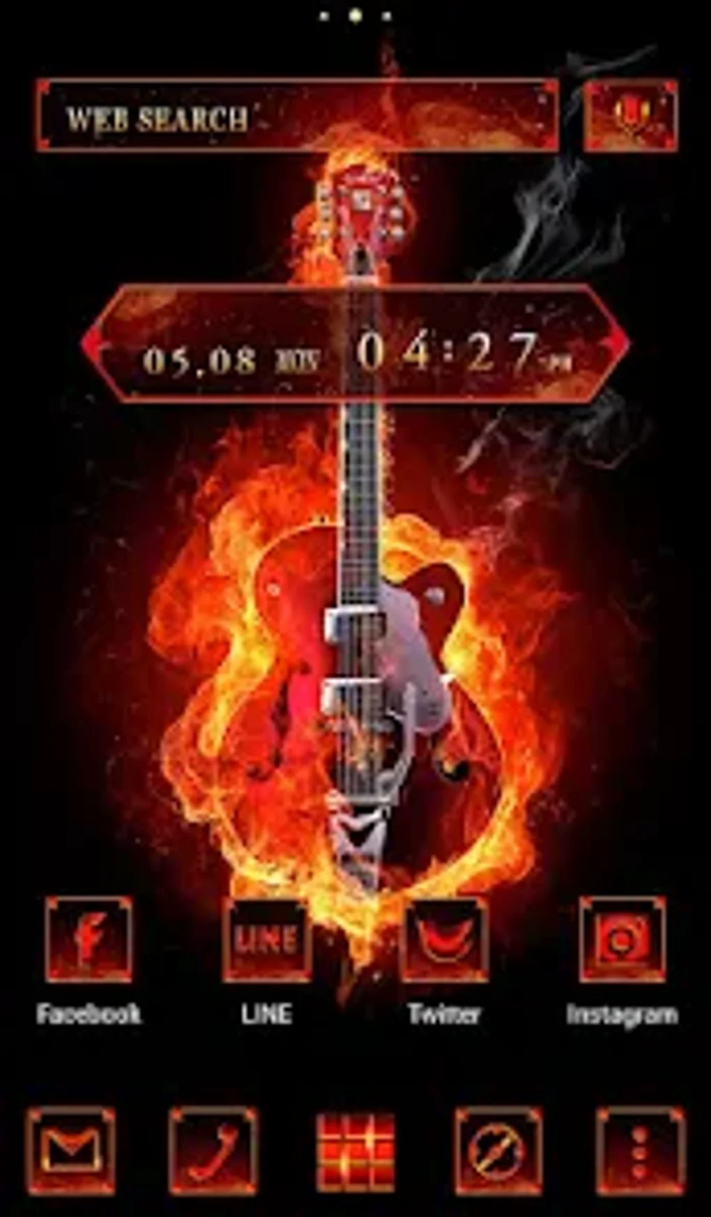 Stylish Theme Fire Guitar for Android - Download