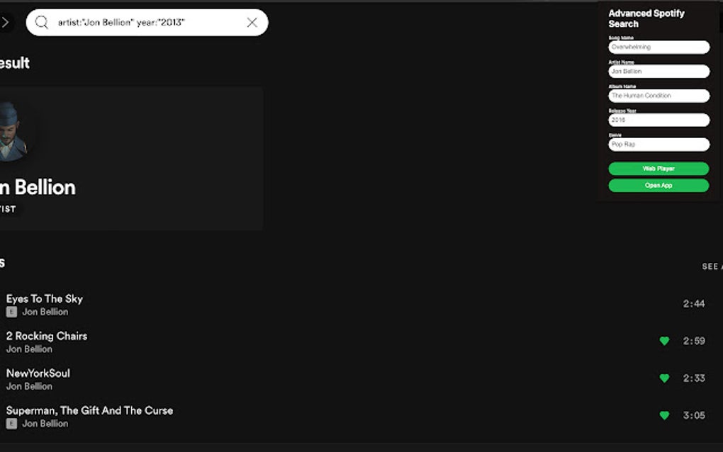 Advanced Spotify Search for Google Chrome - Extension Download