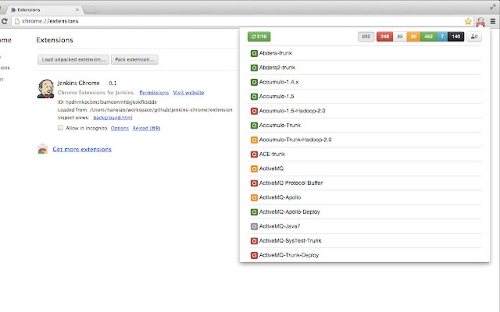 Jenkins Monitor for Google Chrome - Extension Download Jenkins Monitor for Google Chrome - Extension Download
