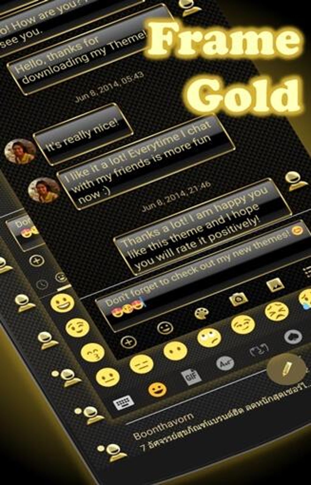 SMS Messages Frame Gold Theme APK for Android - Download
