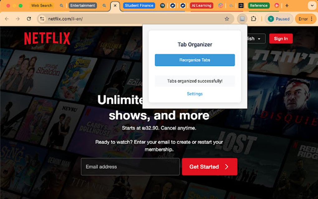 AI Tab Organizer for Google Chrome - Extension Download