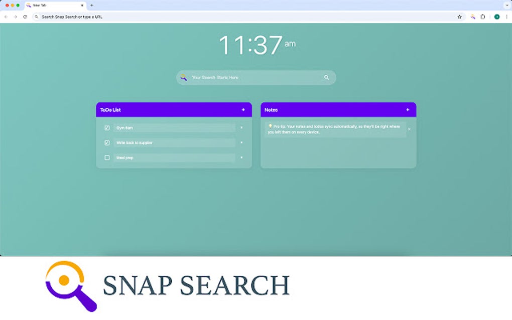 Snap Search New Tab para Google Chrome - Extensión Descargar
