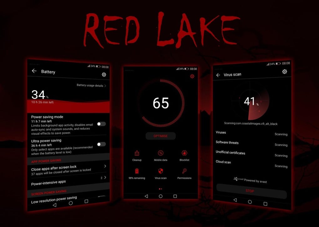 [EMUI 5/8/9.0]Red Lake Theme APK per Android - Download