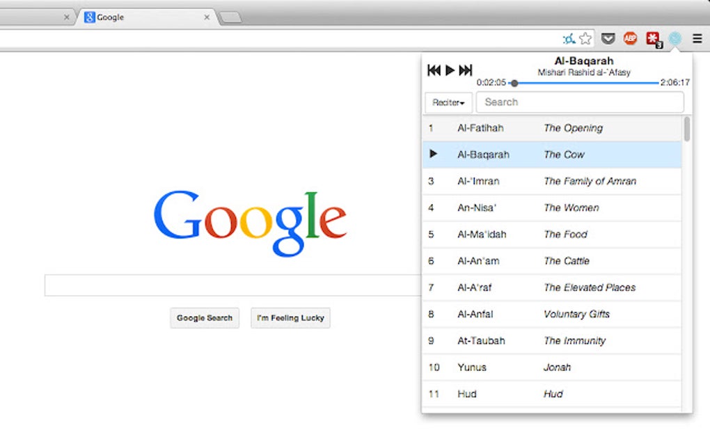Quran Player for Google Chrome - Extension Download