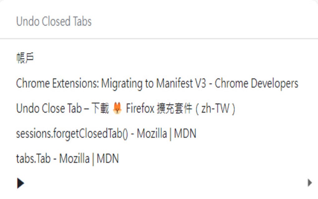 Undo Closed Tabs para Google Chrome - Extensión Descargar