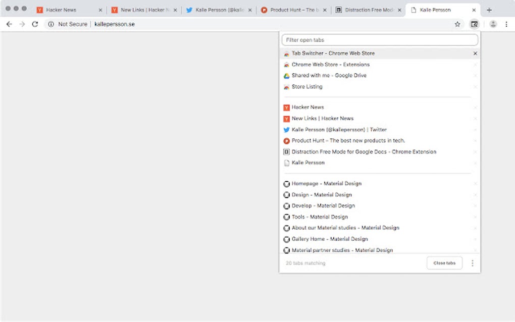 Tab Switcher Google Chrome 용 - 확장 프로그램 다운로드