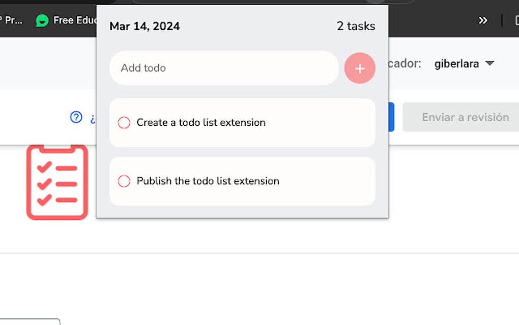 To do list extension para Google Chrome - Extensión Descargar
