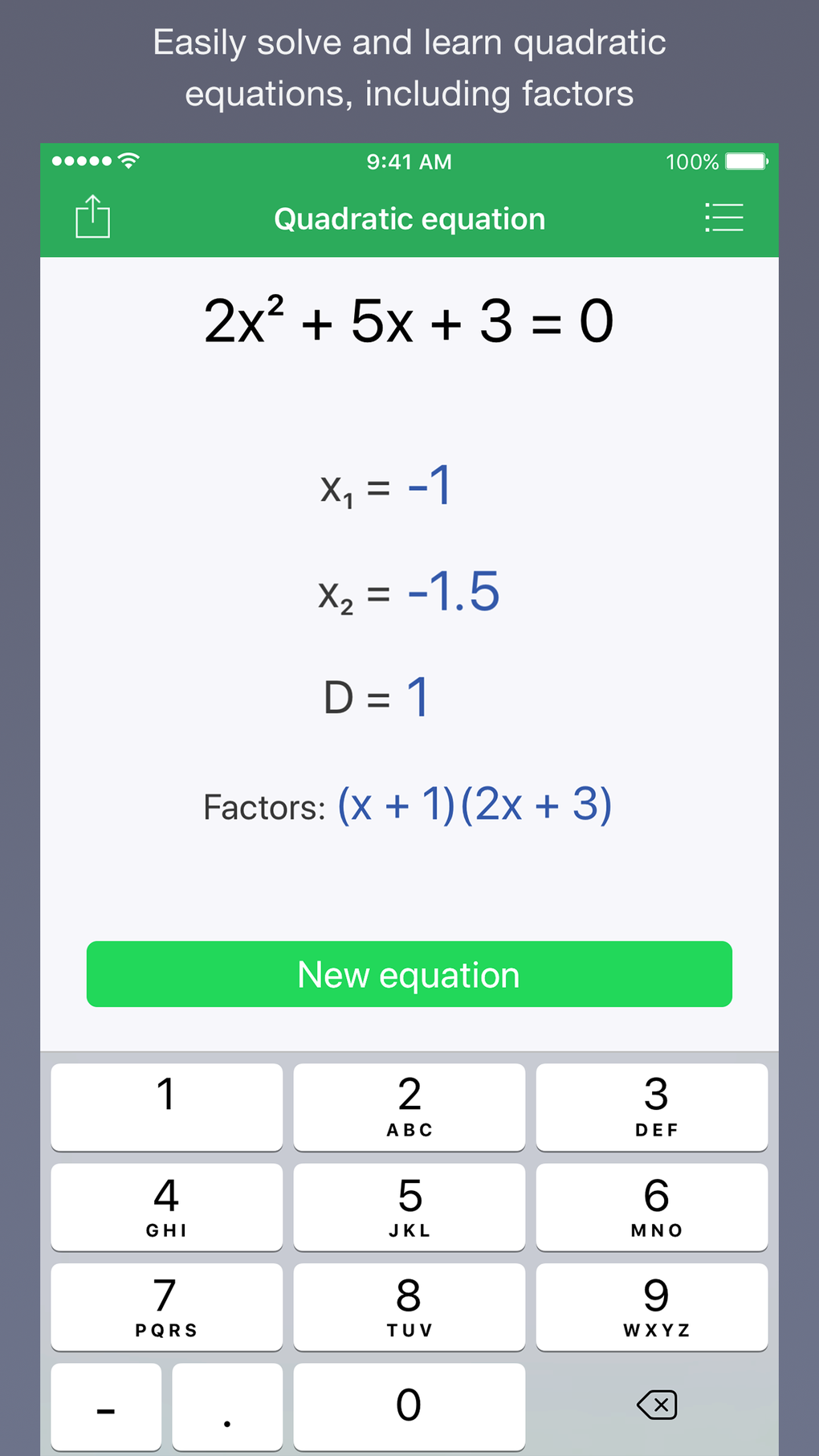 Quadratic Master para iPhone - Descargar