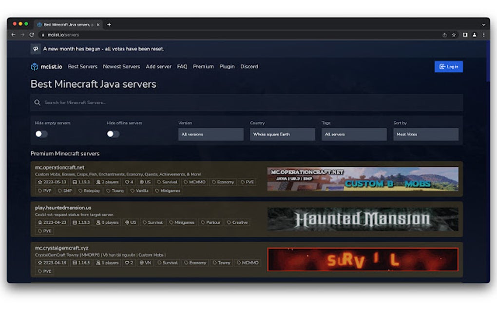 Minecraft Servers for Google Chrome - Extension Download