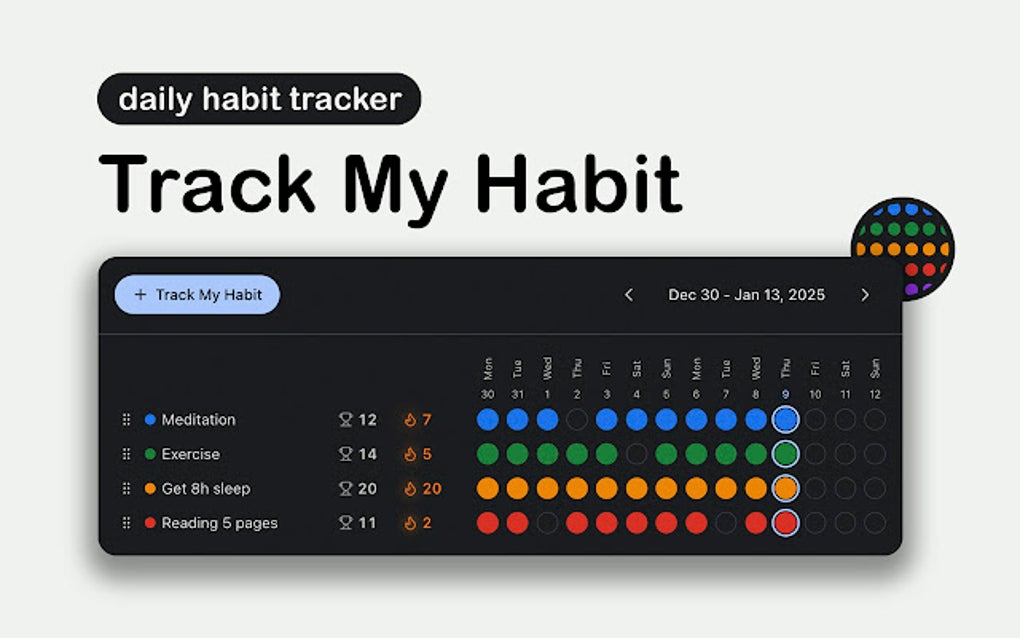 Habit Tracker - Track My Habit cho Google Chrome - Tiện ích mở rộng Tải về