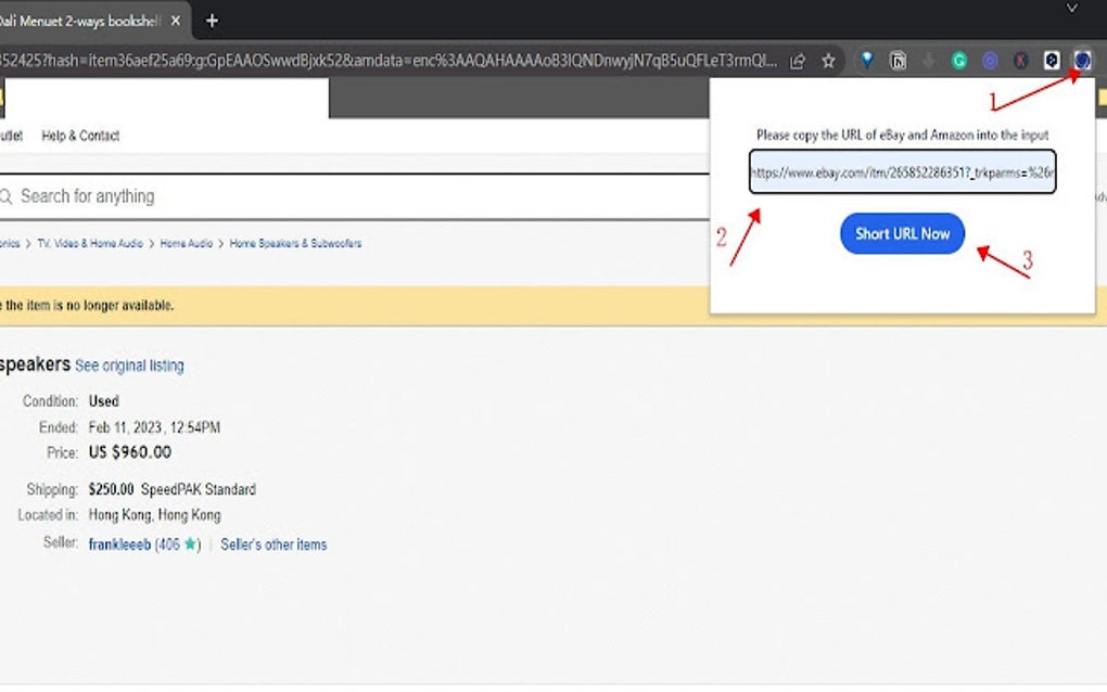 Url no longer long สำหรับ Google Chrome - ส่วนขยาย ดาวน์โหลด
