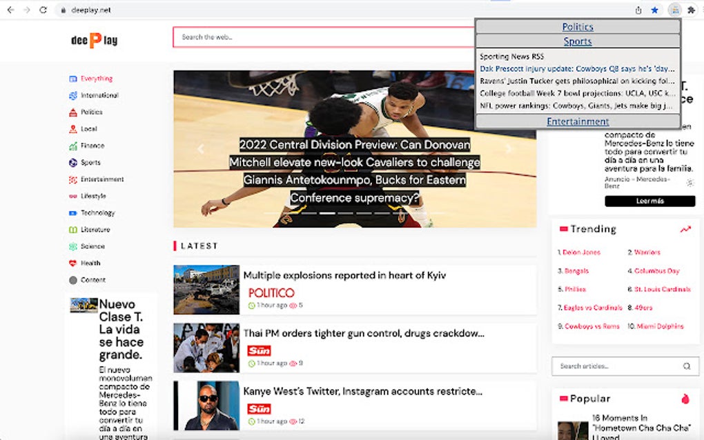 Deeplay News Feed para Google Chrome - Extensión Descargar
