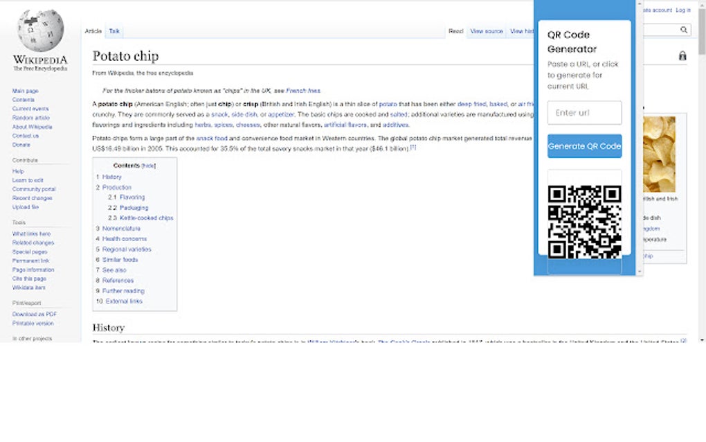 QR Code Generator Google Chrome için - Eklenti İndir