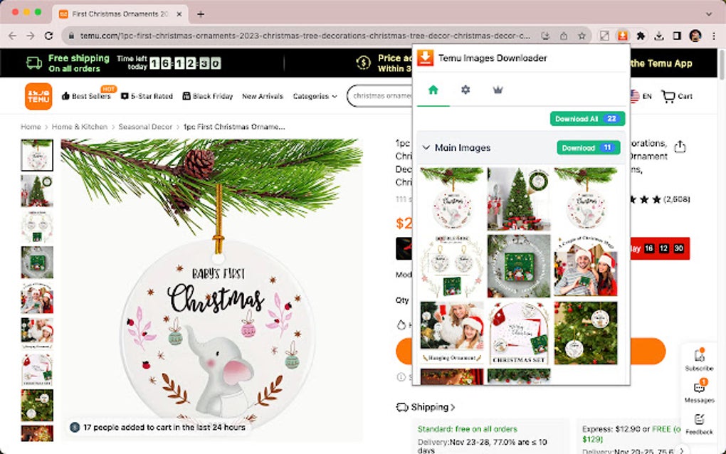 Temu Images Downloader Google Chrome 용 - 확장 프로그램 다운로드