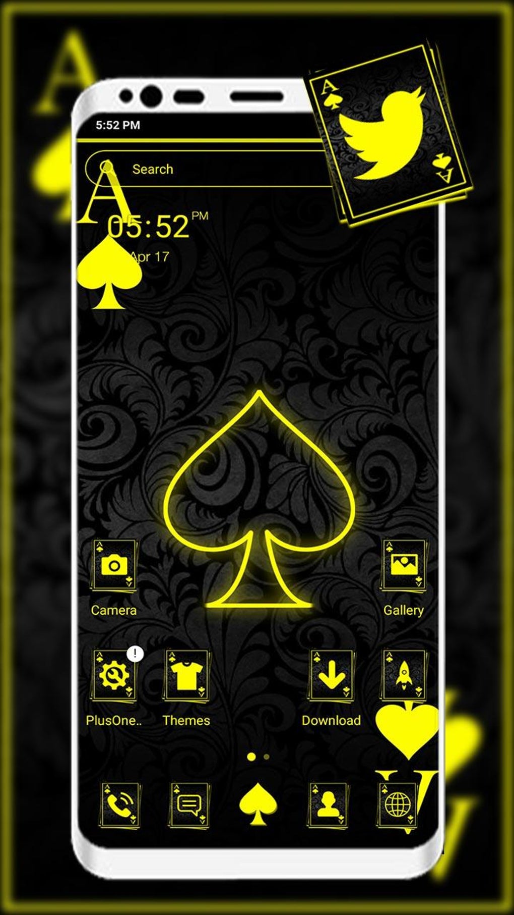 Neon Card Ace Spade Theme for Android - Download