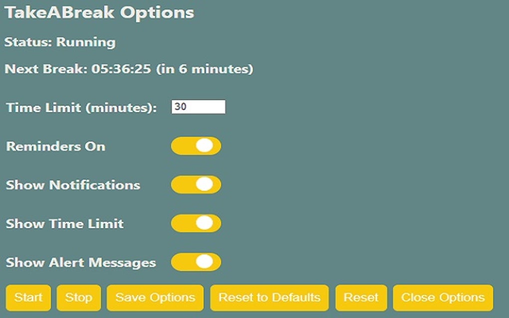 TakeABreak for Google Chrome - Extension Download