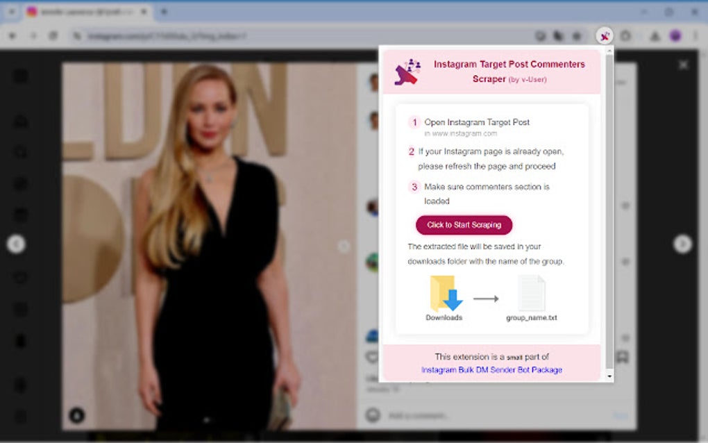 Instagram Target Post Commenters Scraper (by v-User) for Google Chrome - Extension Download